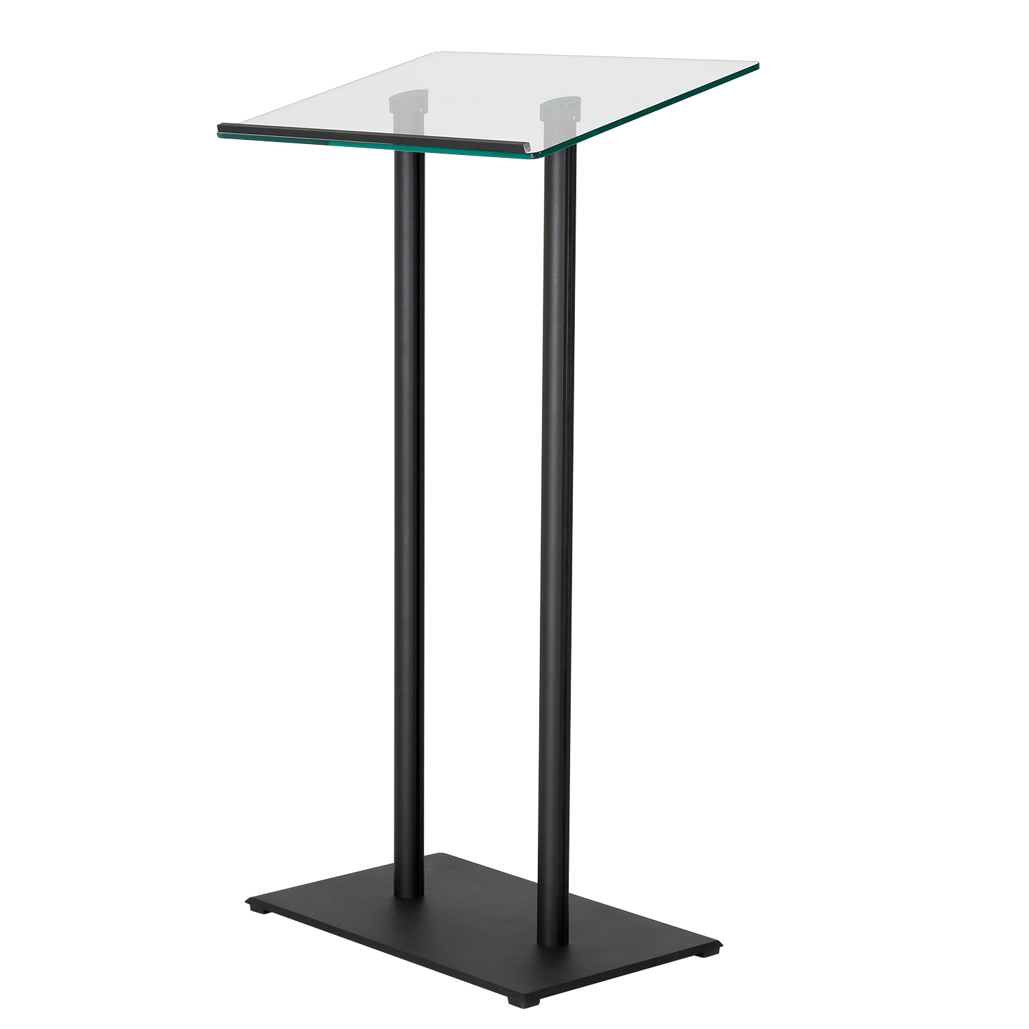 Rednerpult mit Gehärtetem Glas - Schwarz | Skiltex.de